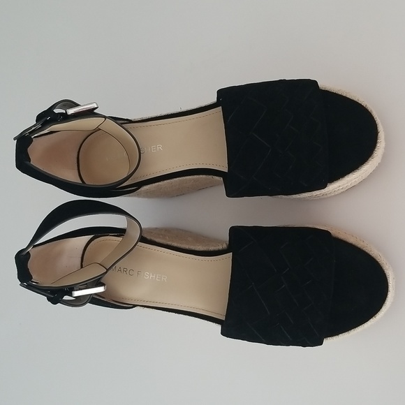 Marc Fisher | Shoes | Like New Marc Fisher Black Braided Suede Platform ...